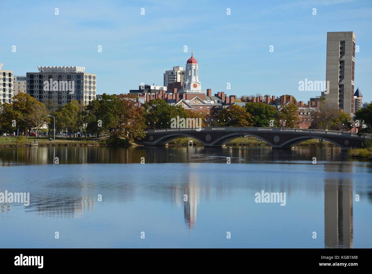 Harvard University along the Charles River between Boston and Cambridge ...