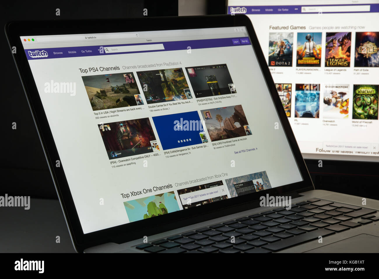 Milan, Italy - August 10, 2017: Twitch website homepage. It is a live ...