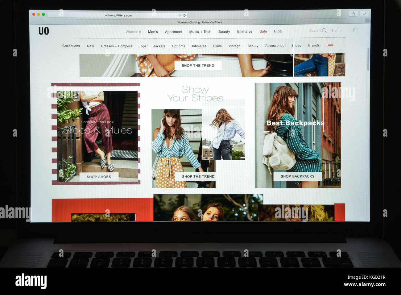 Milan, Italy - August 10, 2017: Urban outfitters website homepage. It ...