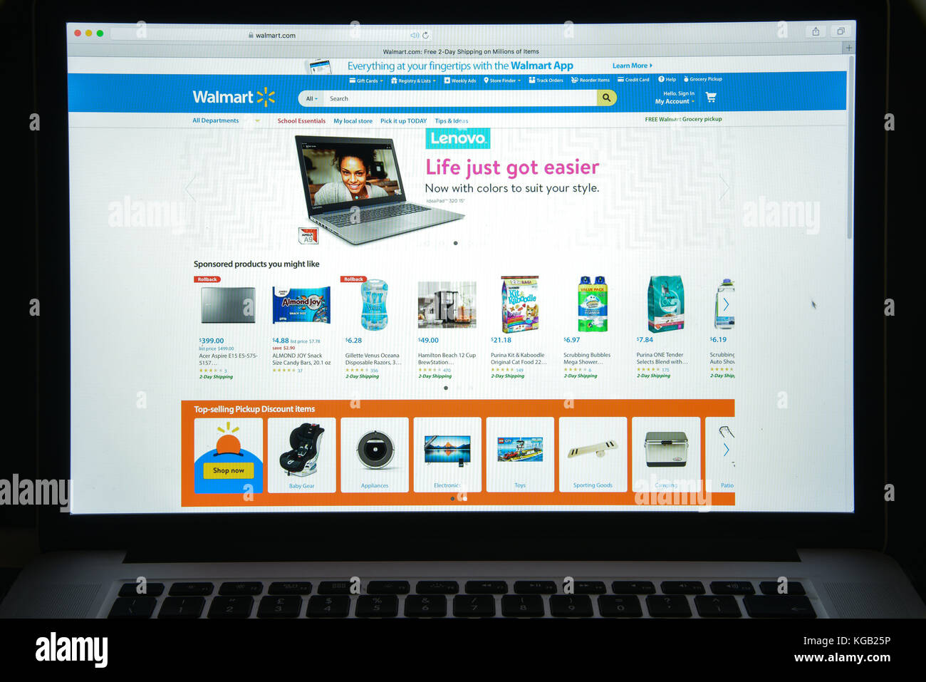 Milan, Italy - August 10, 2017: Walmart website homepage. It is an ...