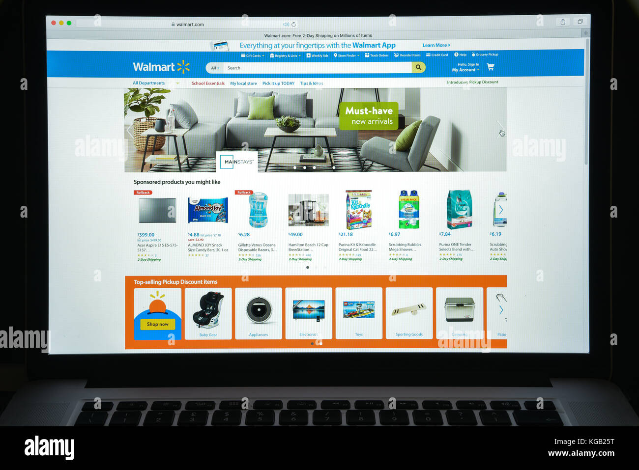 Milan, Italy - August 10, 2017: Walmart website homepage. It is an ...