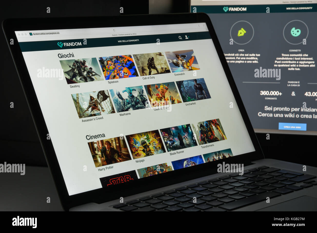 Milan, Italy - August 10, 2017: Wikia website homepage. It is a wiki ...