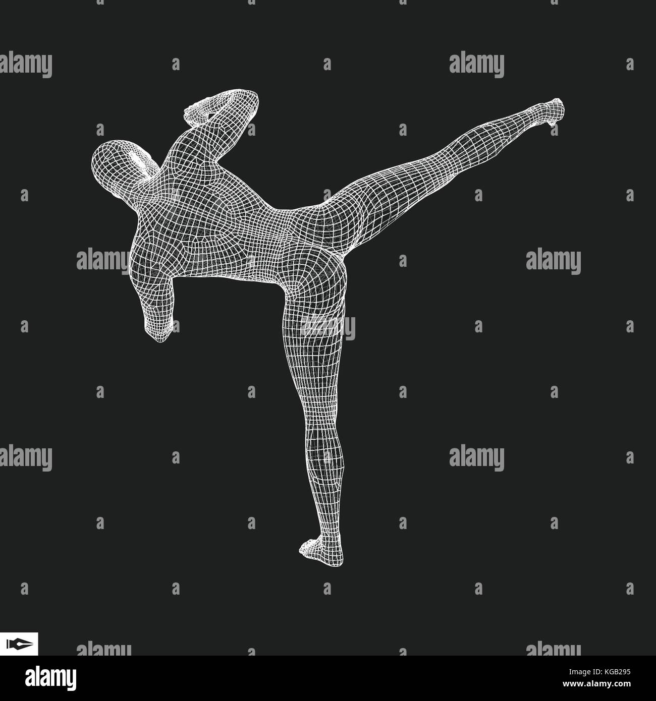 3D Model of Man. Polygonal Design. Geometric Design. Business, Science ...