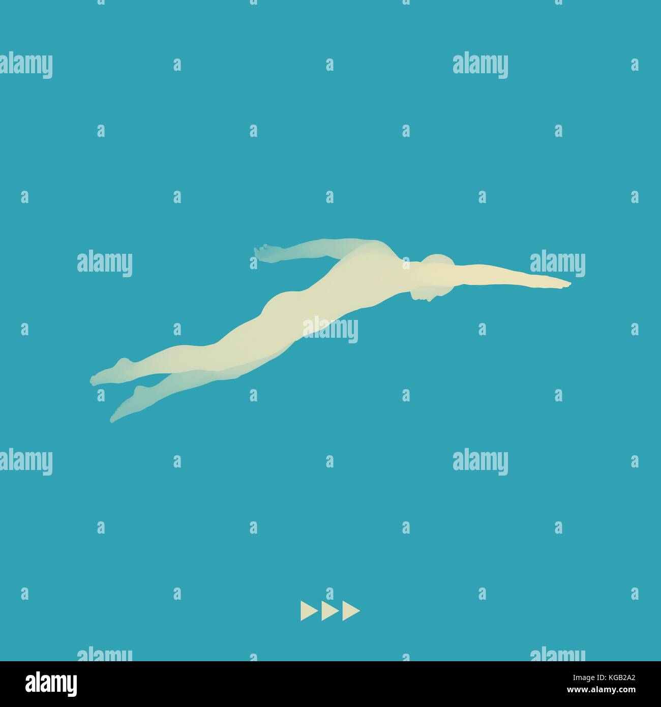 3D Swimming Man. Vector Image of a Swimmer. Human Body. Sport Symbol ...