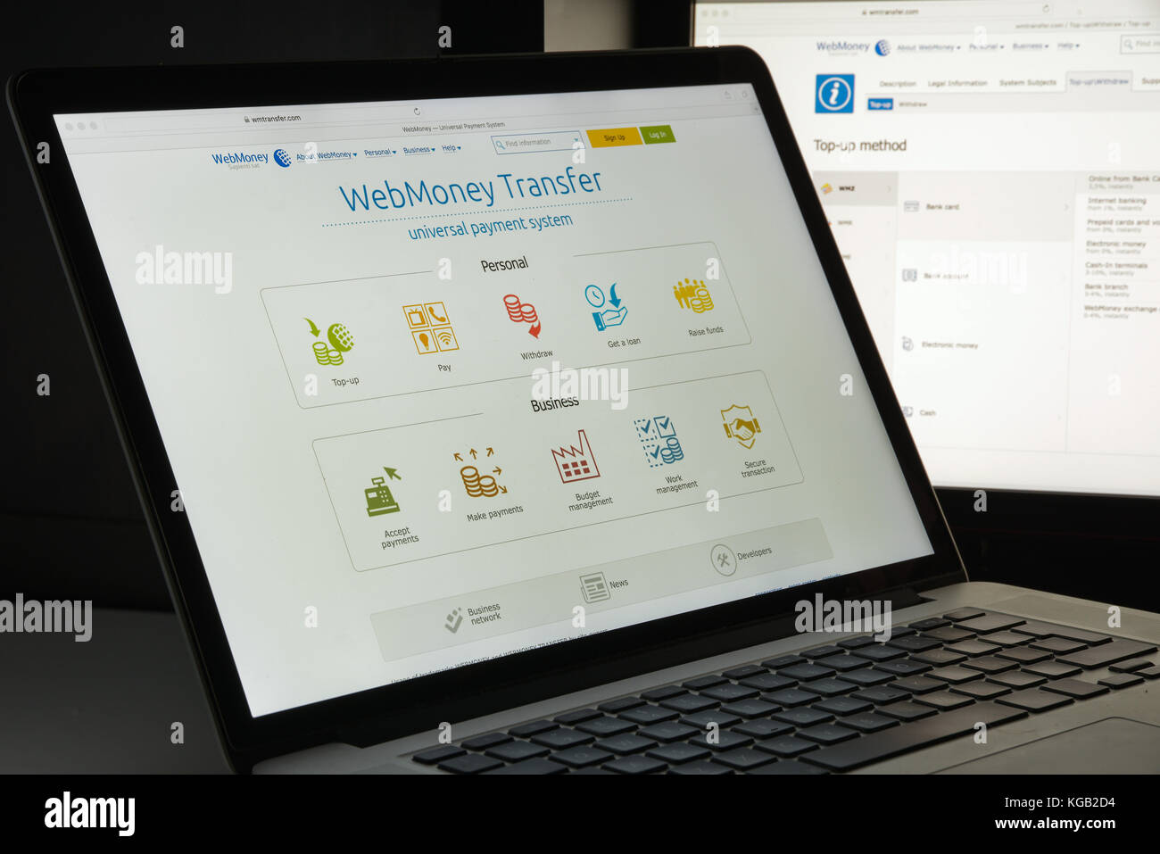 Milan, Italy - August 10, 2017: Wm transfer website homepage. It is a ...