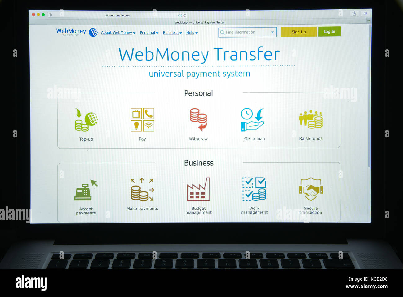 Milan, Italy - August 10, 2017: Wm transfer website homepage. It is a ...