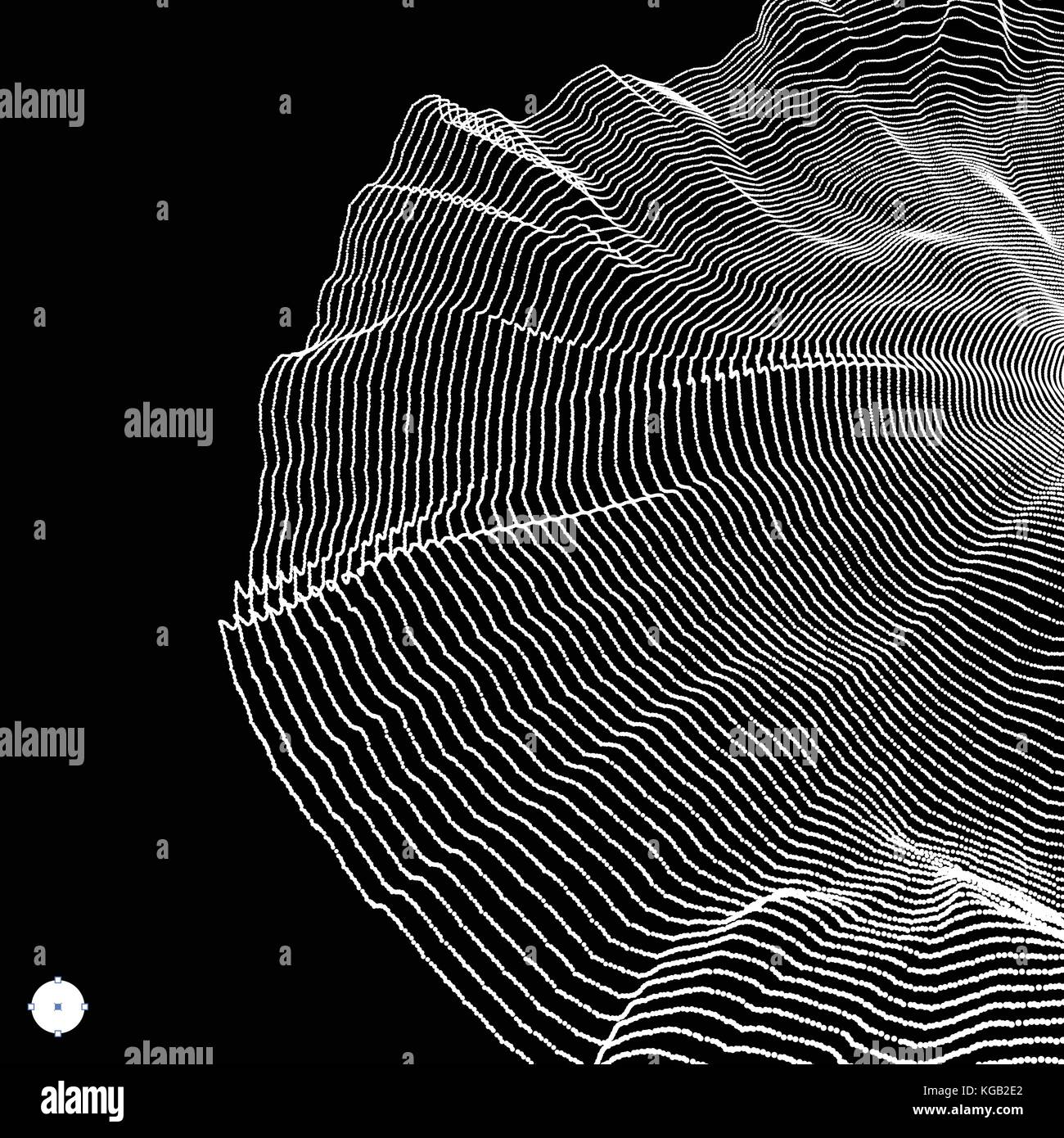 Array with Dynamic Particles. 3D Technology Style. Abstract Background ...