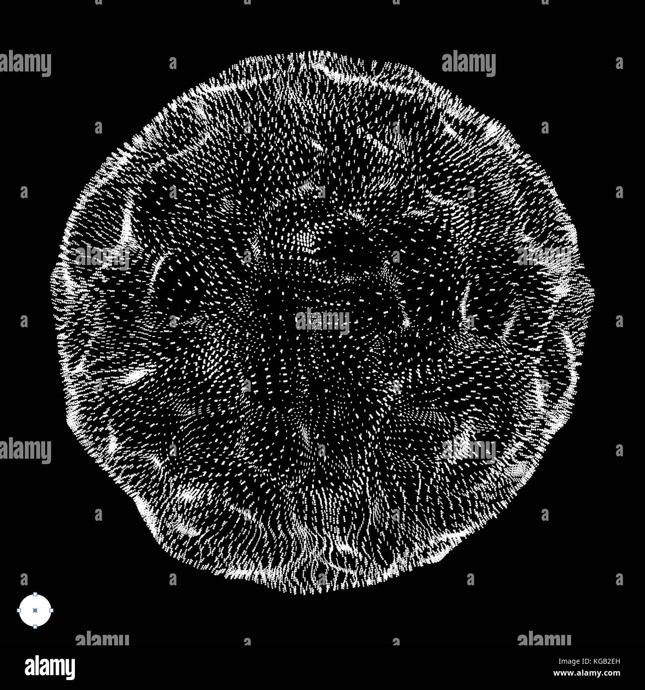 The Sphere Consisting of Points. Global Digital Connections. Abstract Grid Design. 3D Technology ...