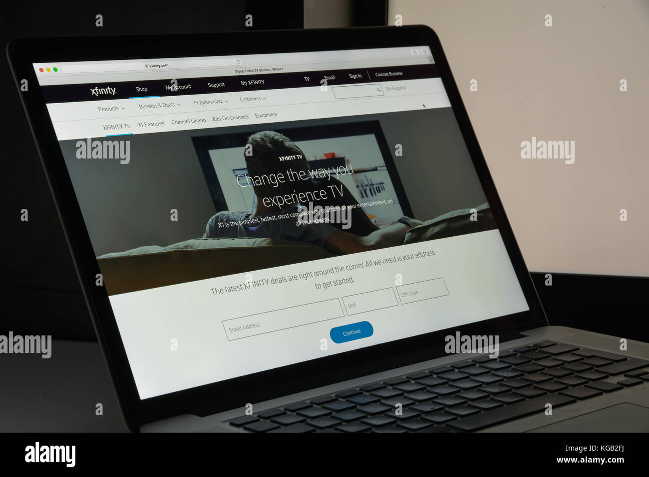 Milan, Italy - August 10, 2017: Xfinity website homepage. It is a brand ...