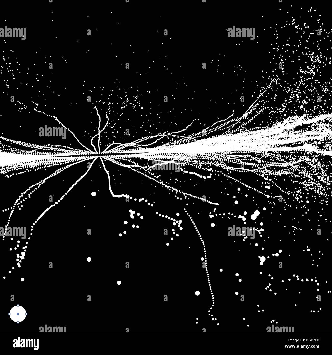 Point Explode. Array with Dynamic Emitted Particles. Abstract Dynamic ...
