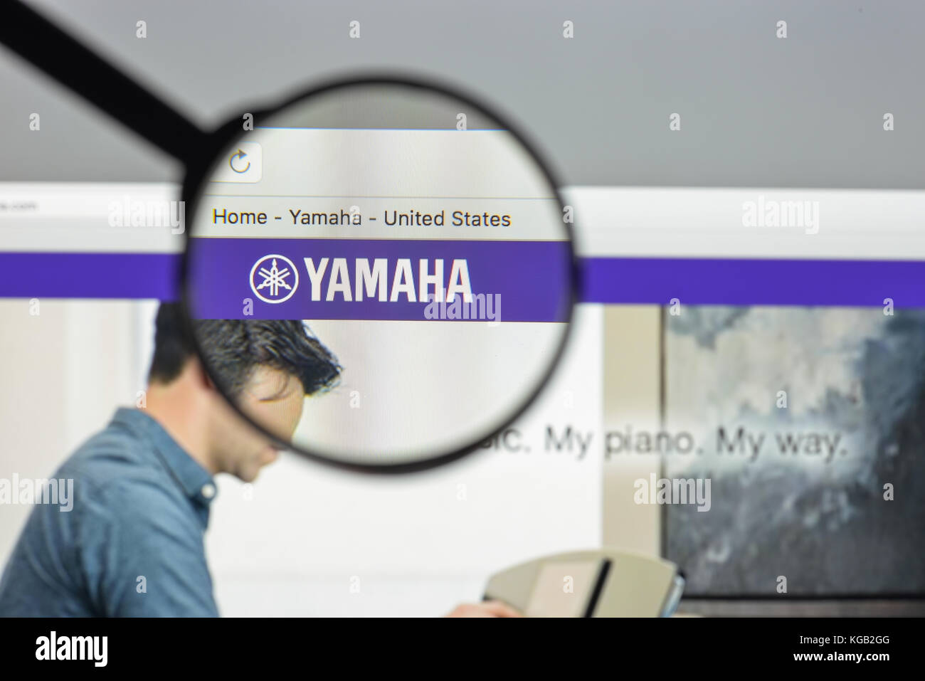 Milan, Italy - August 10, 2017: Yamaha website homepage. Yamaha logo ...