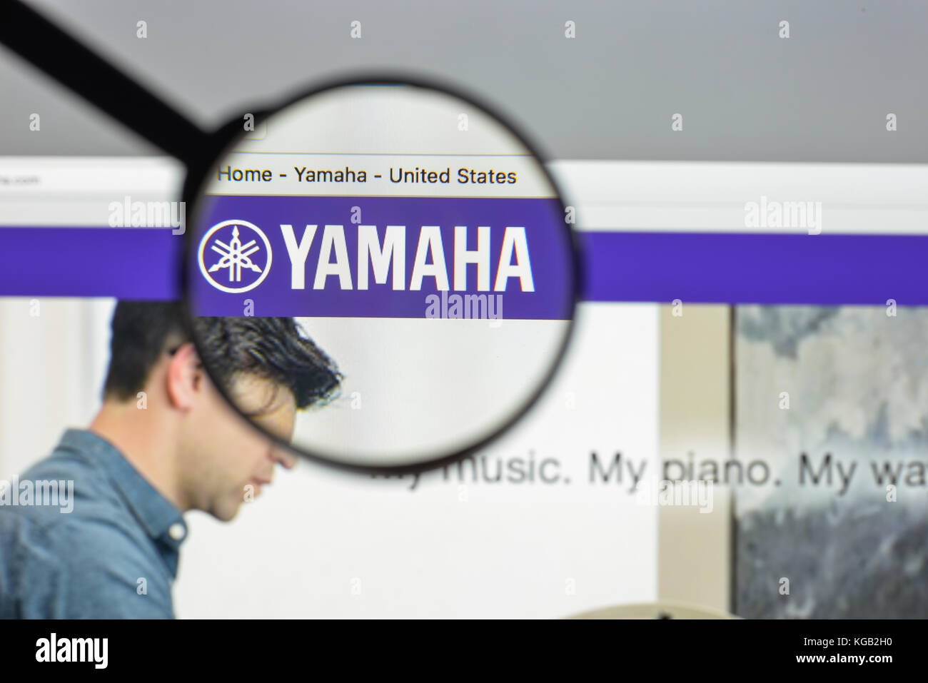 Milan, Italy - August 10, 2017: Yamaha website homepage. Yamaha logo ...