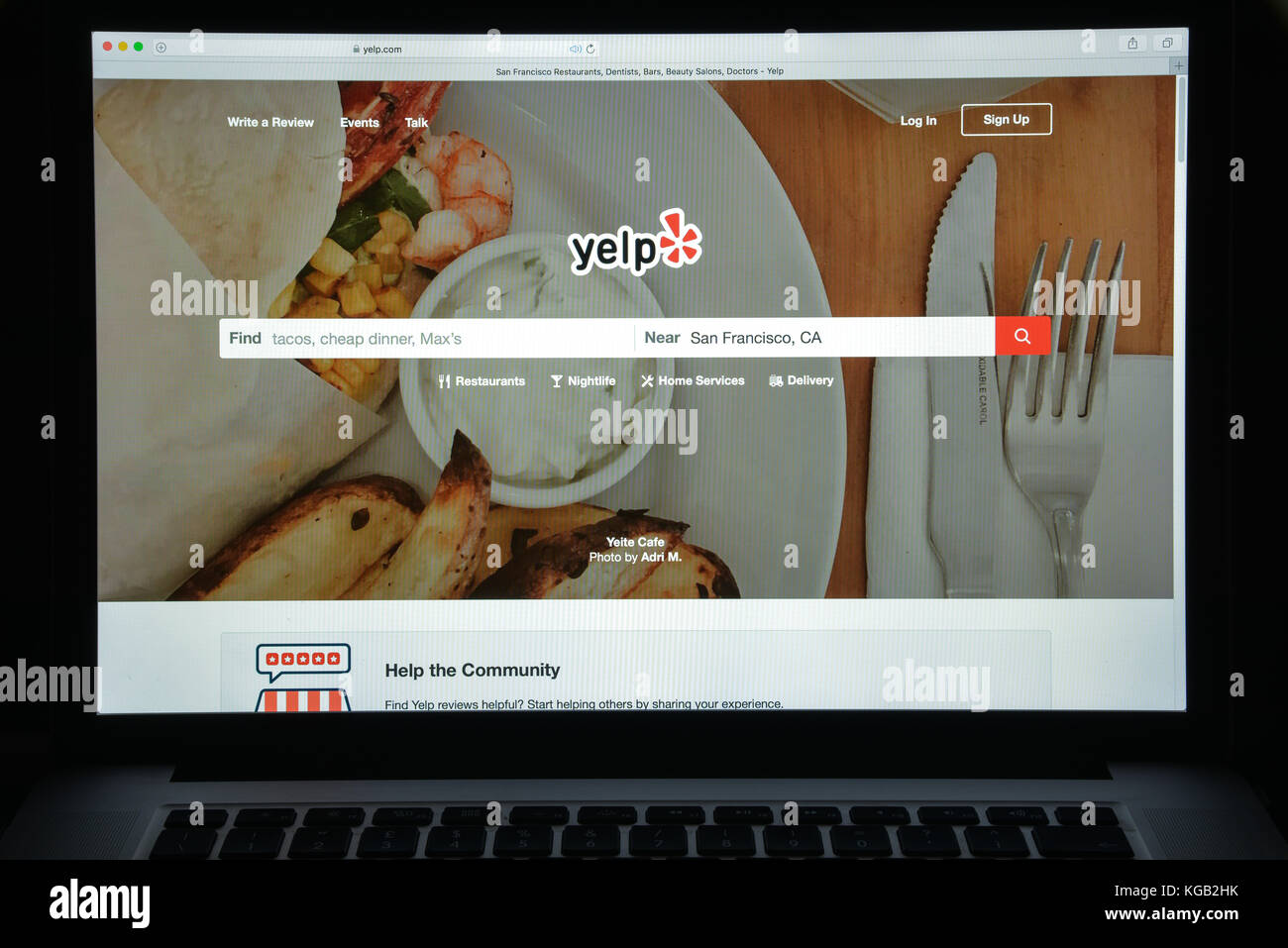 Milan, Italy - August 10, 2017: Yelp website homepage. It is an ...