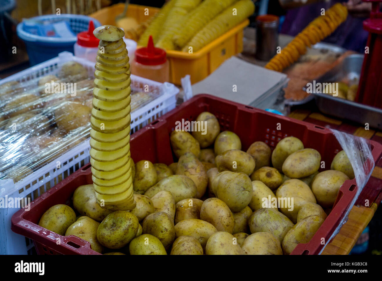 Street food - potato fried Stock Photo - Alamy
