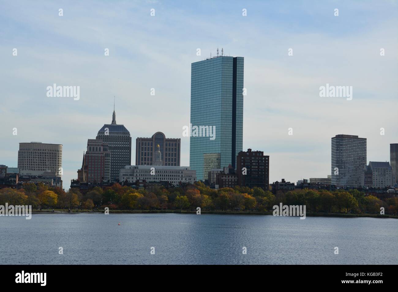The Boston skyline seen from the Longfellow Bridge and Kendal Square ...