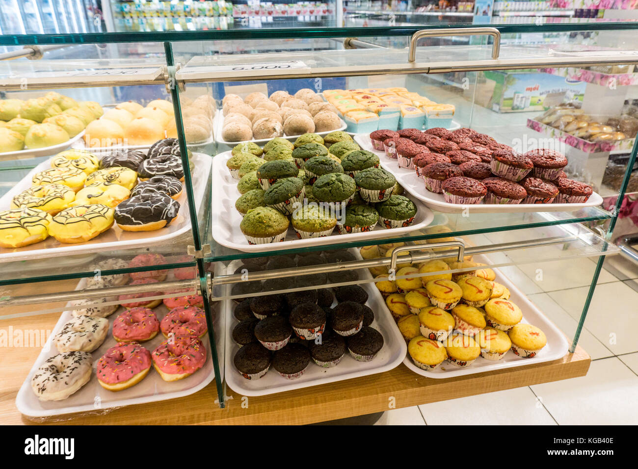 Pastries at supermarket in Vietnam Stock Photo - Alamy