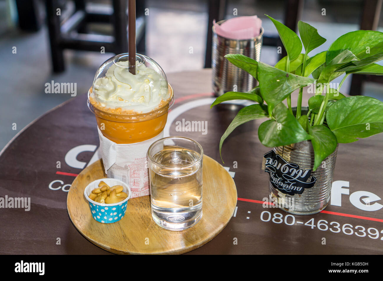 Chiang Rai, Thailand - thai milk tea frappe Stock Photo - Alamy