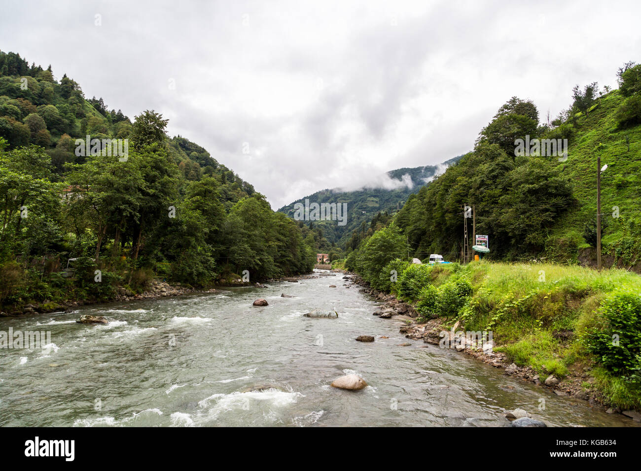 RIZE, TURKEY - AUGUST 17, 2016 : General landscape view of Firtina ...