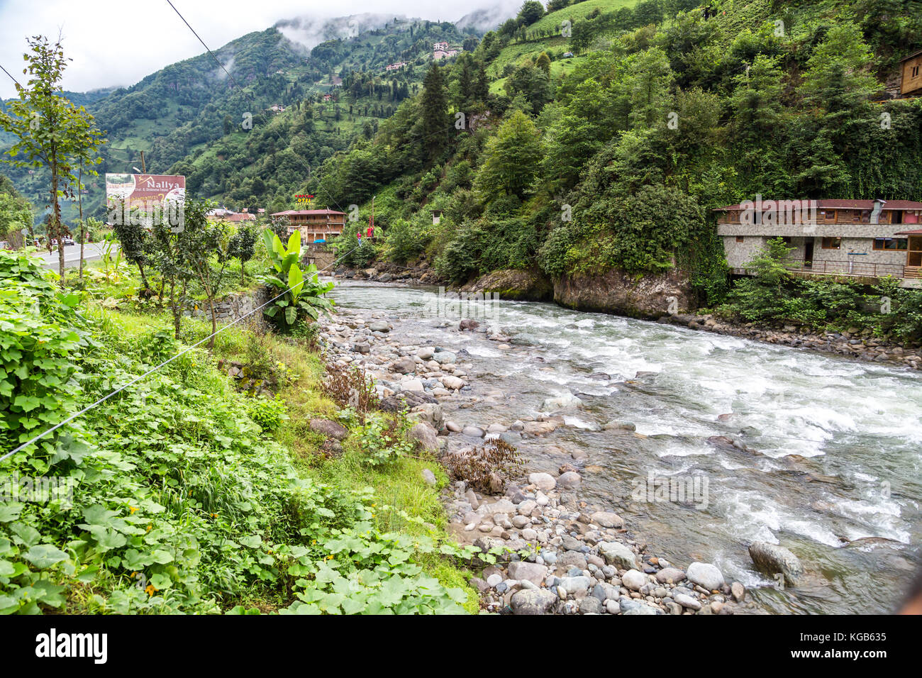 RIZE, TURKEY - AUGUST 17, 2016 : General landscape view of Firtina ...