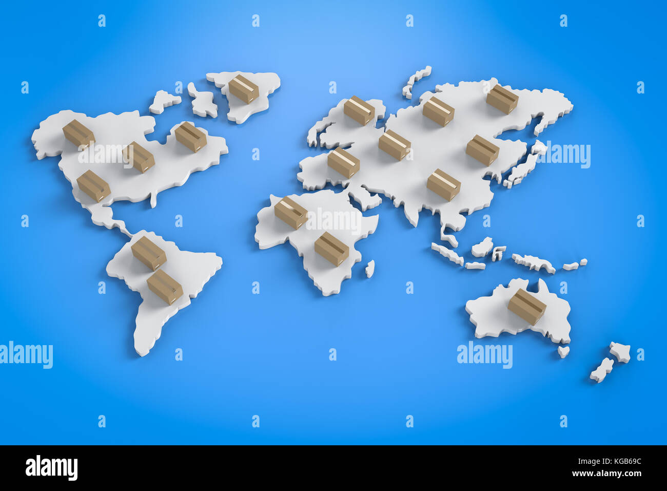Globe map boxes hi-res stock photography and images - Alamy