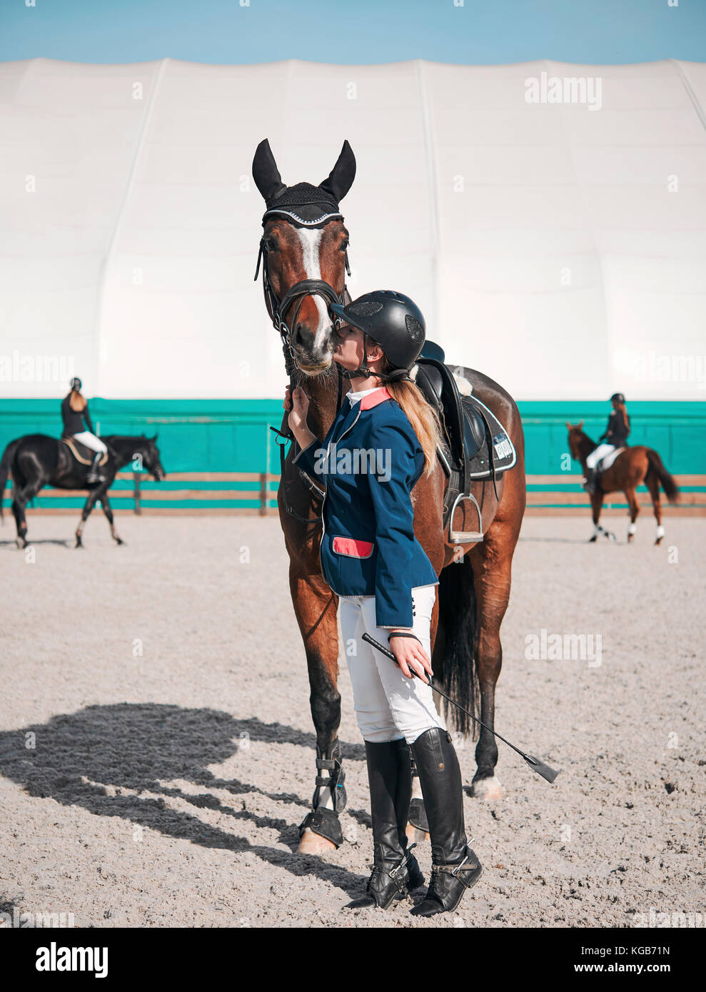 girl rider on horse Stock Photo - Alamy