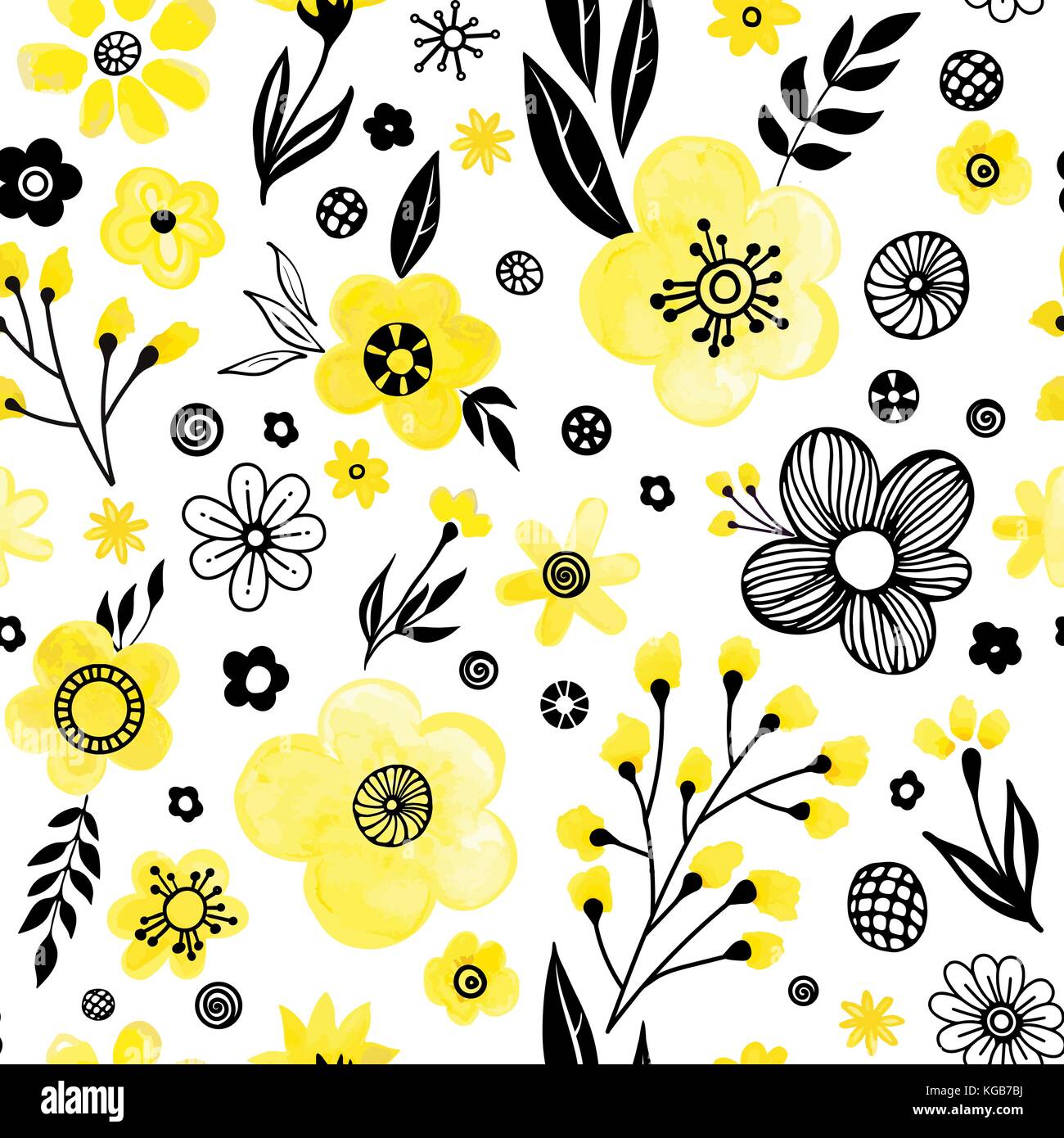 Yellow floral pattern Stock Vector Image & Art - Alamy