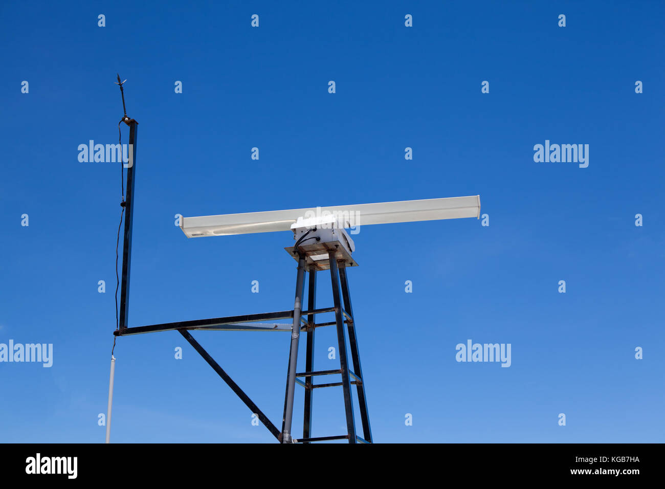 The radar and navigator system for the ferry against with ble sky Stock ...