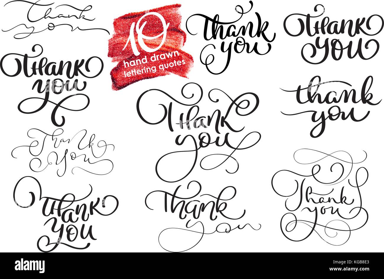 Set Of Ten Hand Written Calligraphy Lettering Texts Thank You Handmade set-of-ten-hand-written-calligraphy-lettering-texts-thank-you-handmade