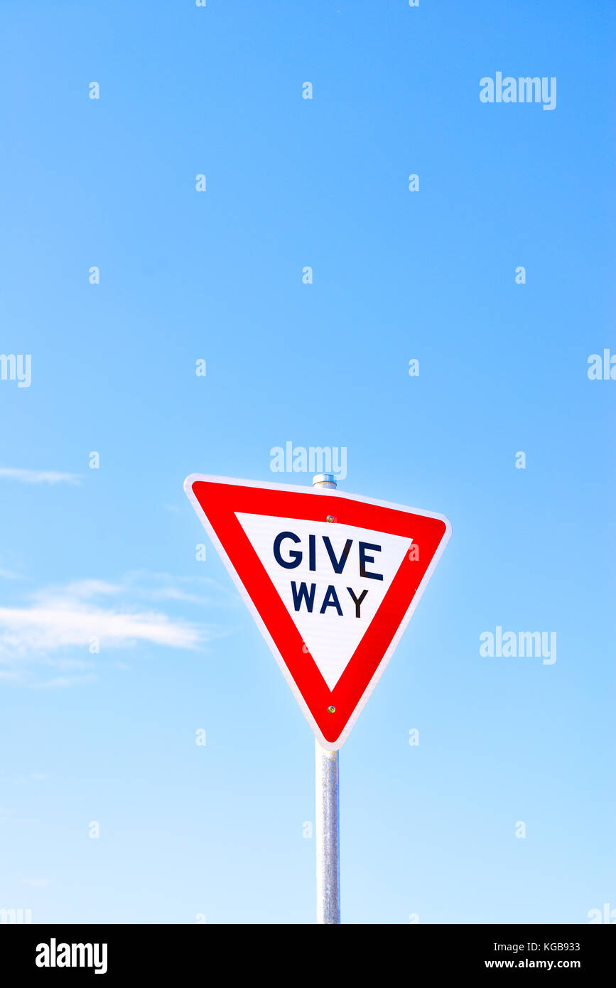 Triangle give way sign hi-res stock photography and images - Alamy
