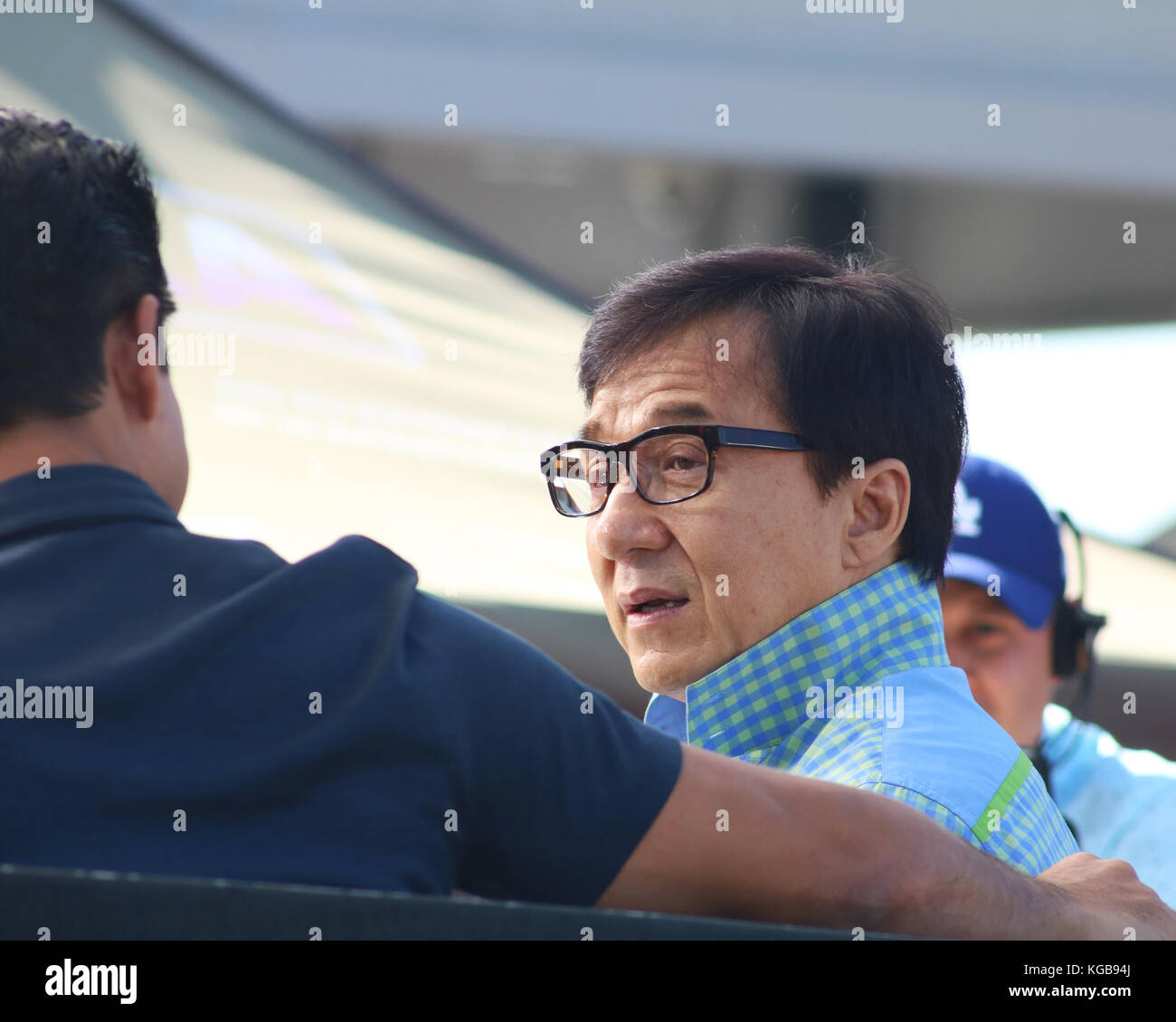 Jackie Chan makes an appearance on entertainment news show 'Extra' at ...