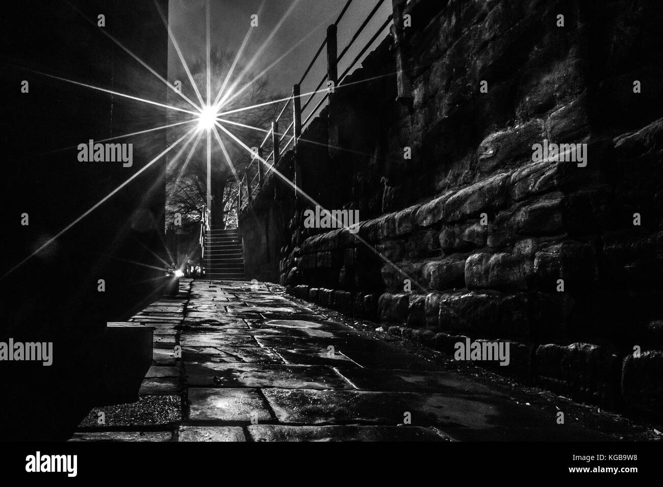 Roman walls by night Stock Photo - Alamy