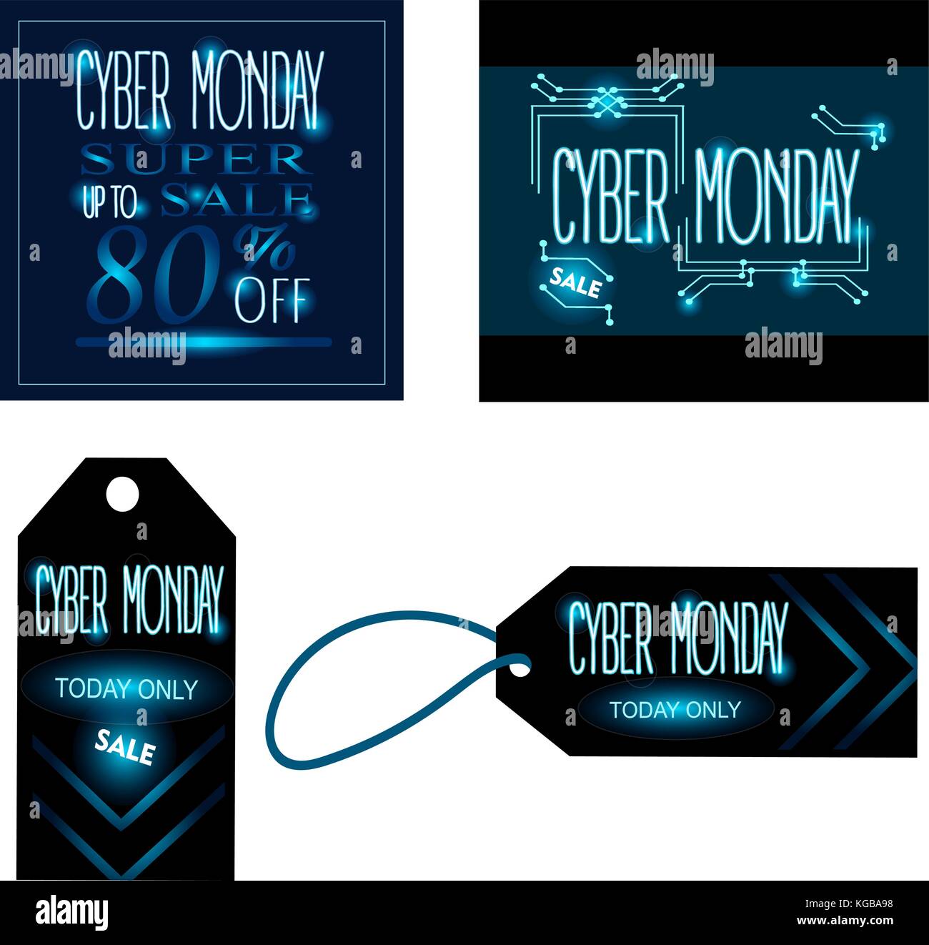Set cyber monday banner Stock Vector Images - Alamy