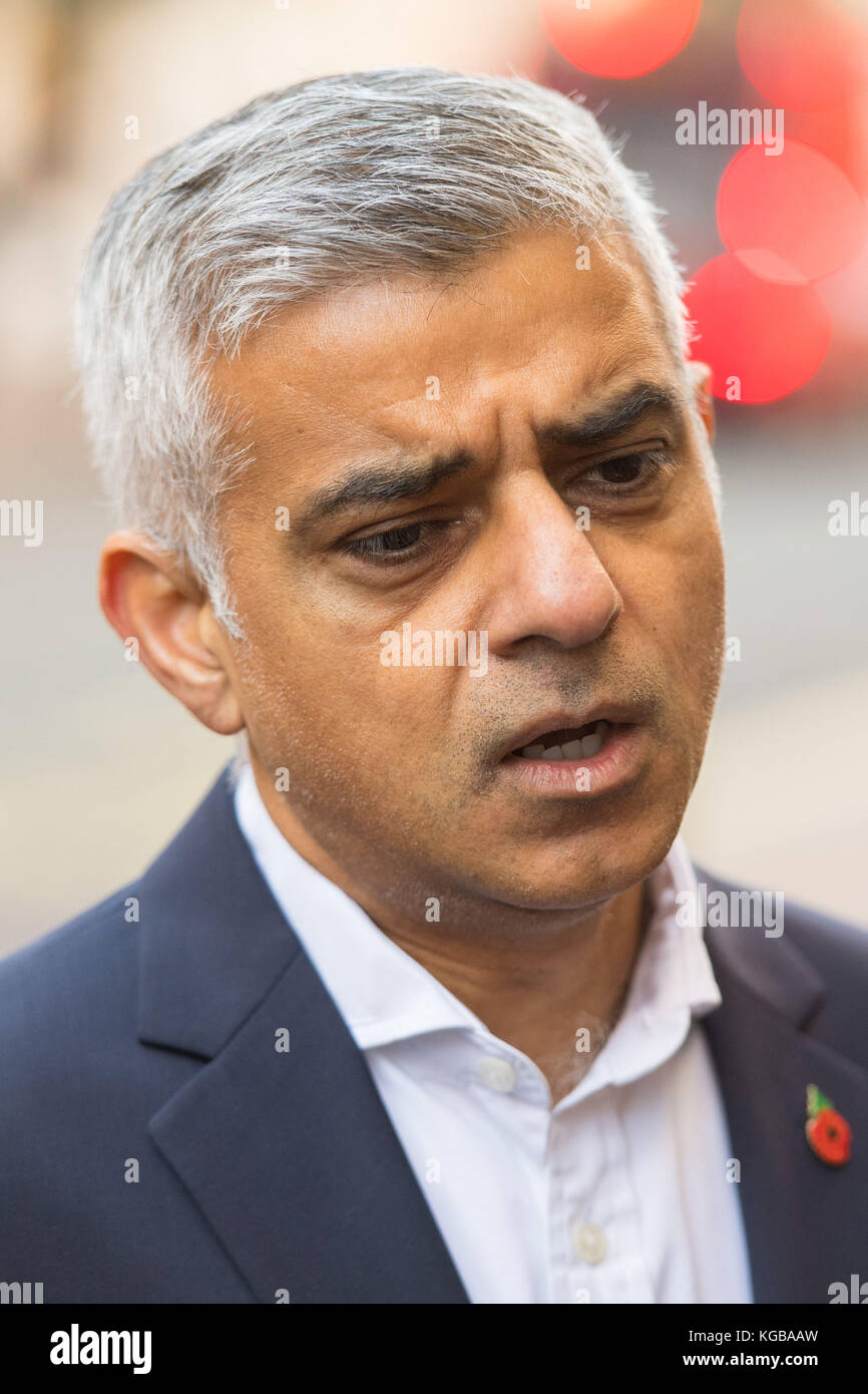 Mayor of London Sadiq Khan speaks to the media on Oxford Street, London ...