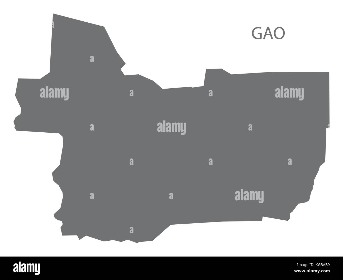 Gao region map of Mali grey illustration silhouette shape Stock Vector ...