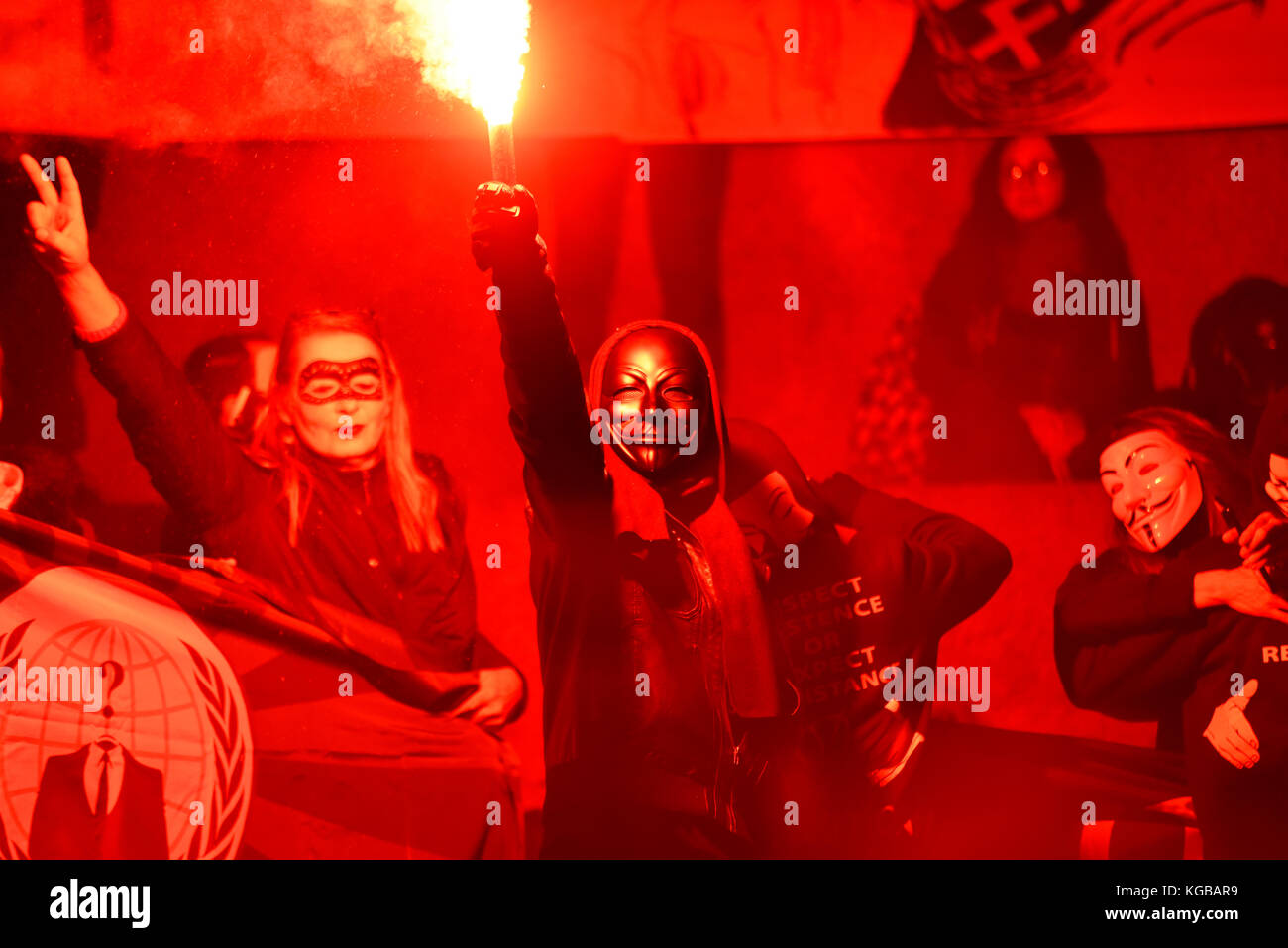 Flare ignited at Million Mask March Anonymous for the Voiceless protest ...