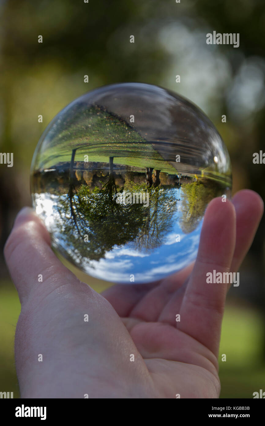 Crystal ball on location Stock Photo - Alamy