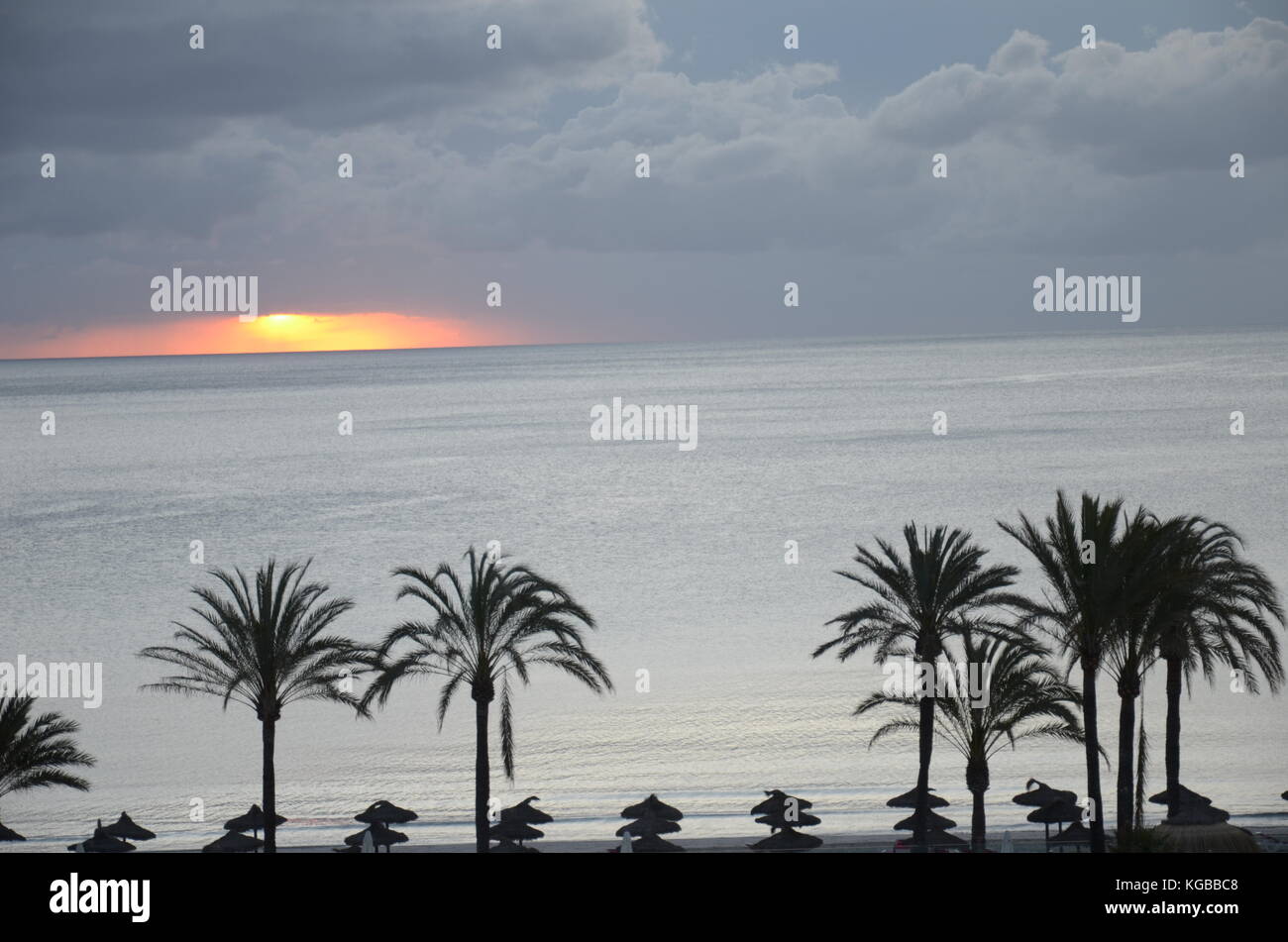 Sunset at the Condesa De La Bahia Resort, Alcudia, Majorca, Spain Stock ...