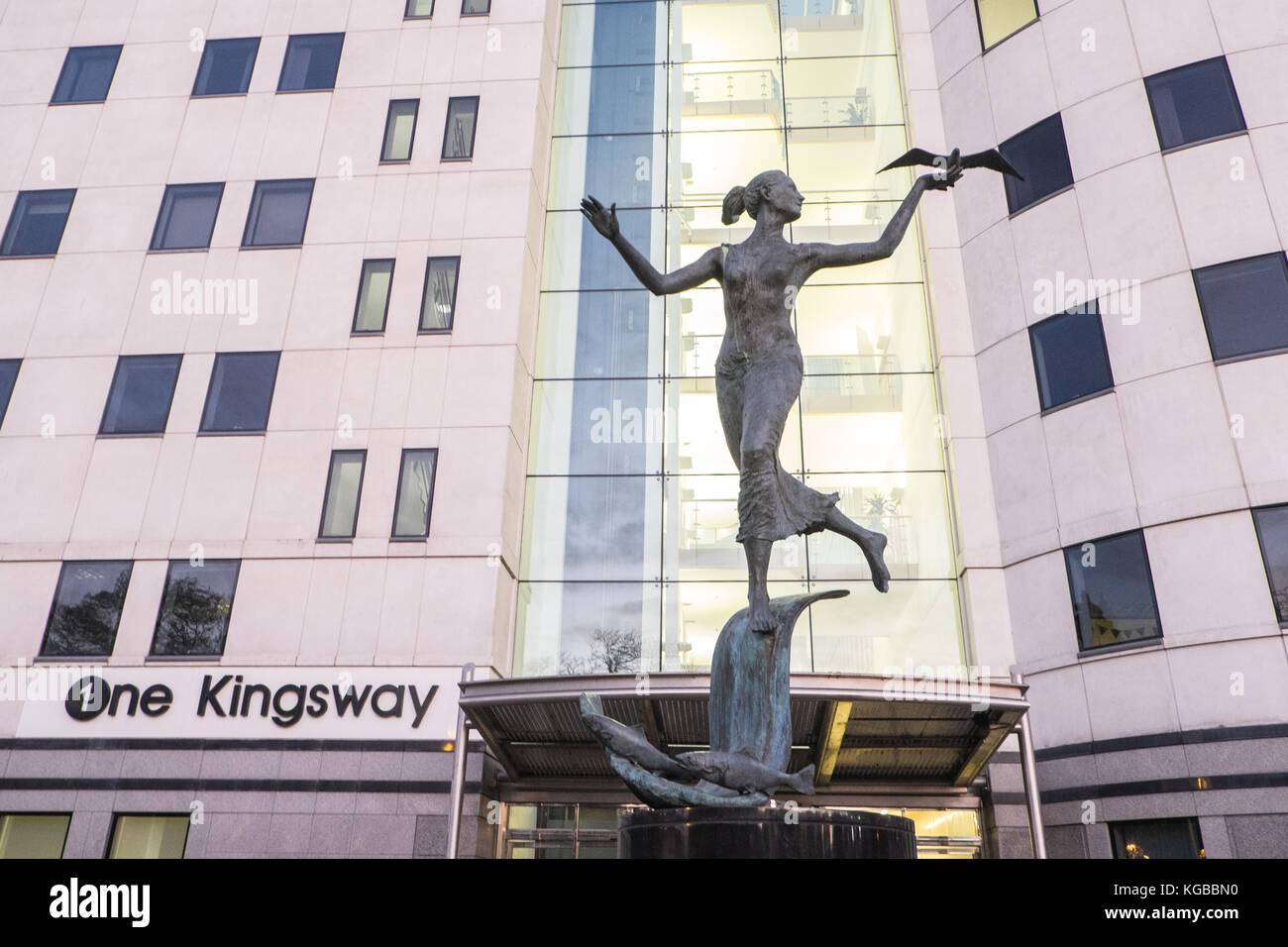 Bronze,Greek maiden,Statue,sculpture,in front of One Kingsway,office ...