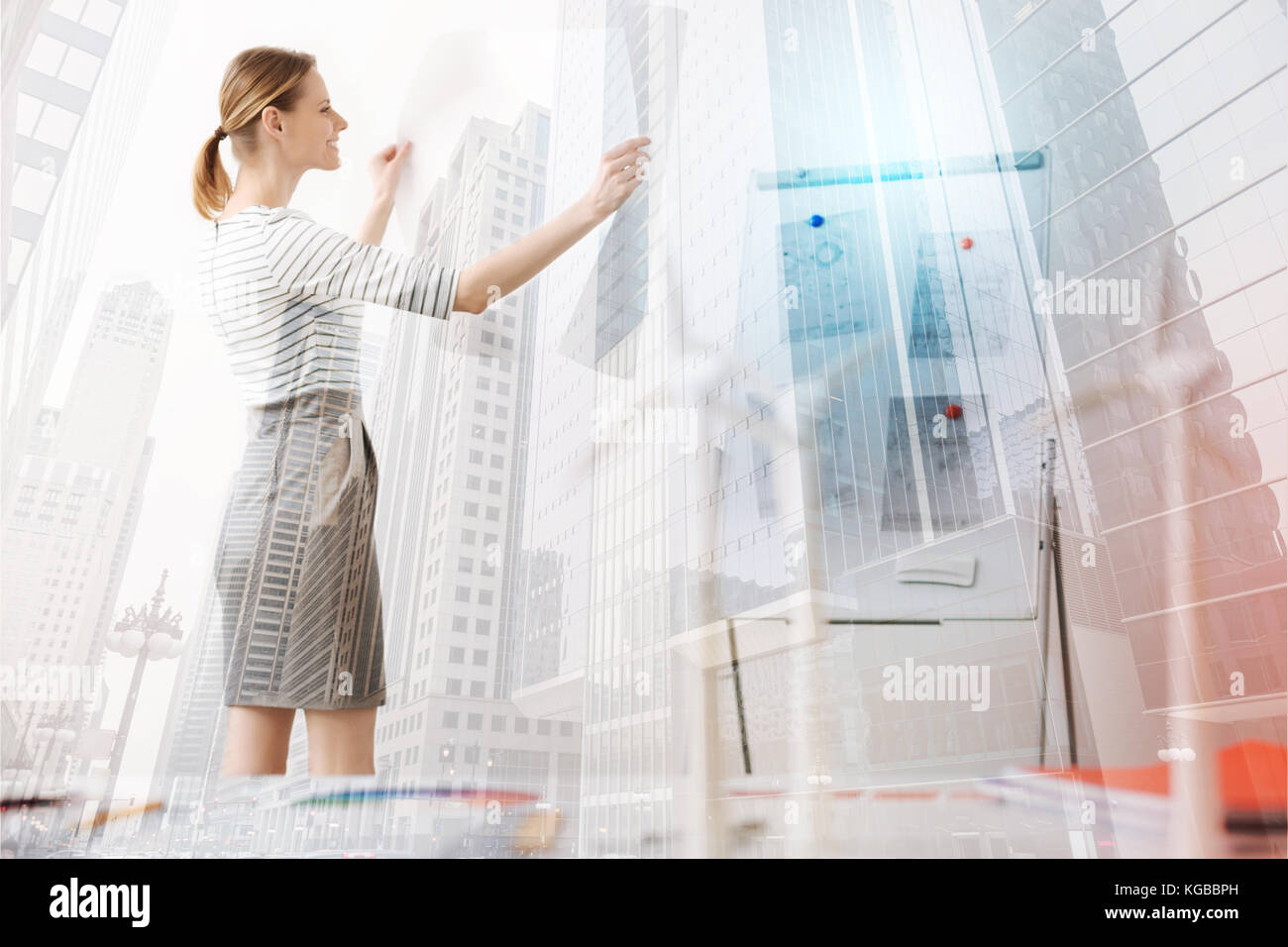 Professional female engineer working on the blueprint Stock Photo - Alamy Professional female engineer working on the blueprint Stock Photo - Alamy