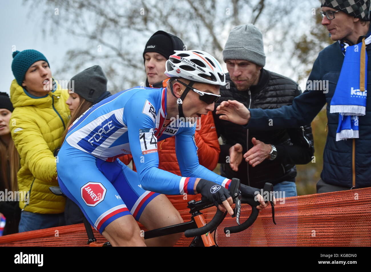 Czech cyclo-cross cyclist Michael Boros in action during the 2017 UEC ...