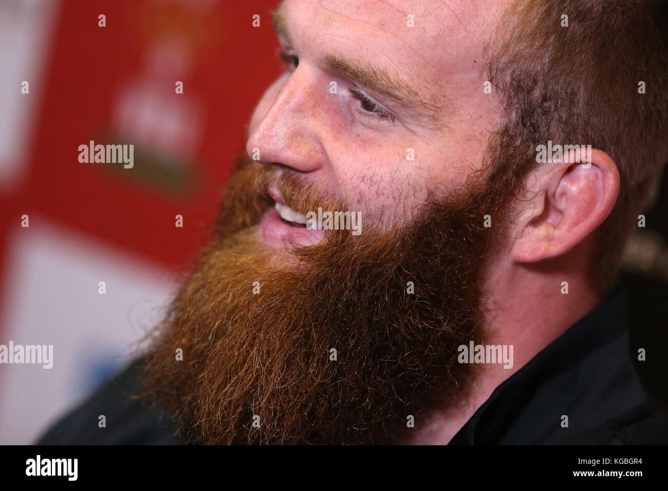 Cardiff, Wales, UK. 6th November, 2017. Wales rugby player Jake Ball ...