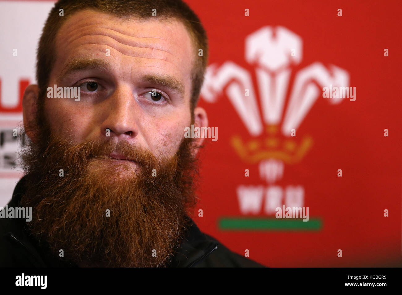Cardiff, Wales, UK. 6th November, 2017. Wales rugby player Jake Ball ...