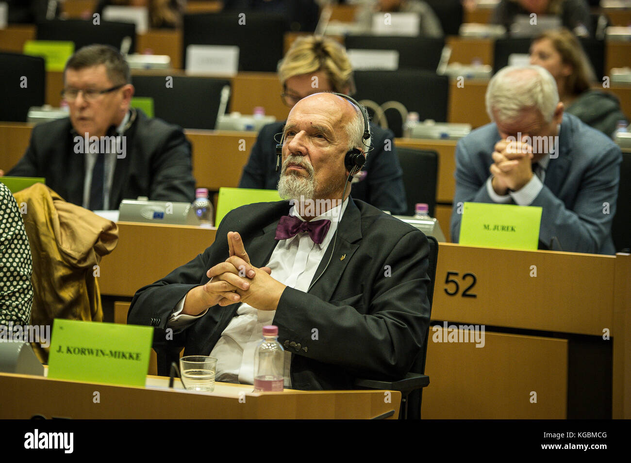 Member of European Parliament (MEP) Zbigniew Kuzmiuk, Jadwiga Wisniewska, Janusz Korwin Mikke ...