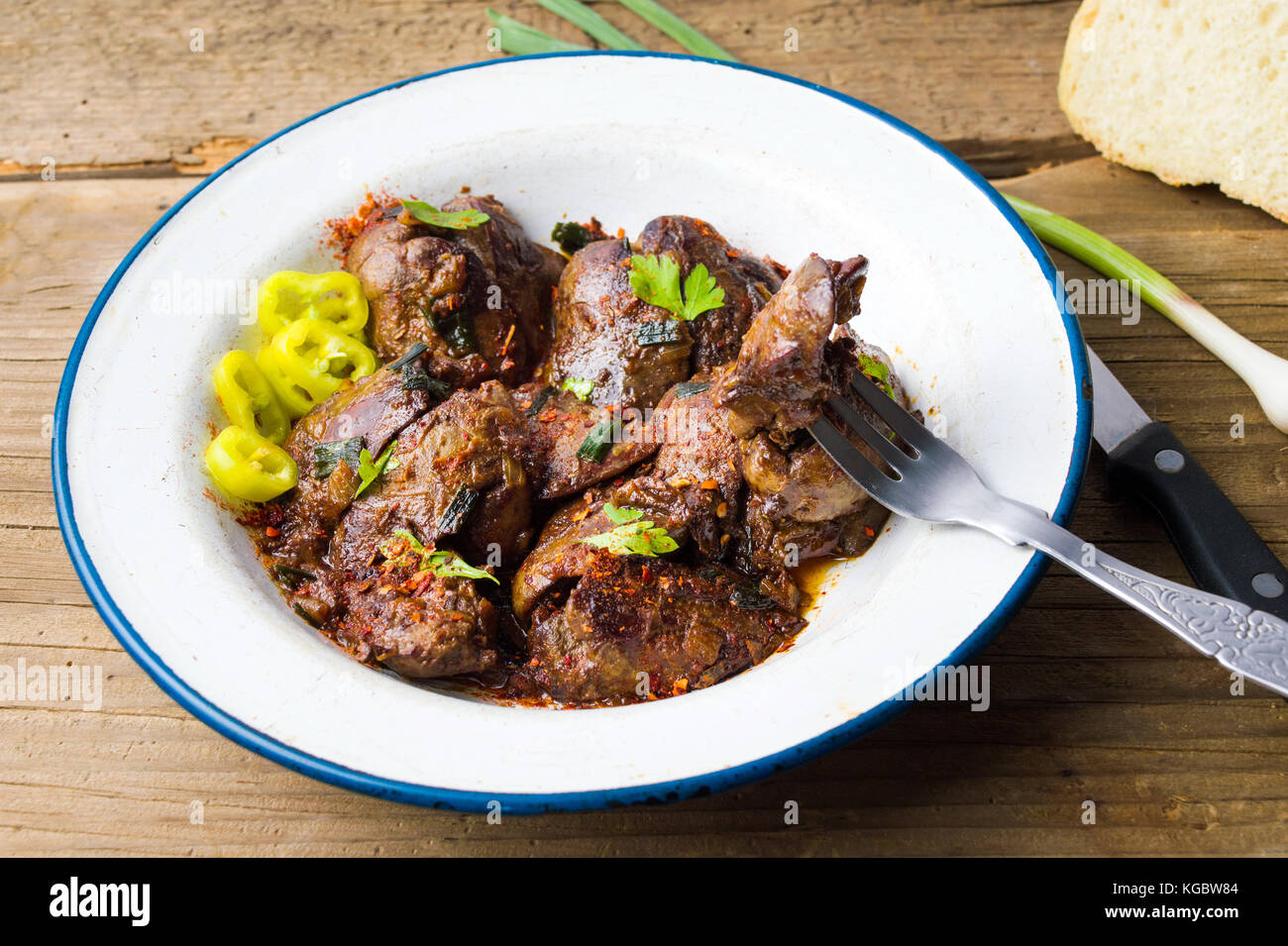Sauteed chicken liver onion hi-res stock photography and images - Alamy