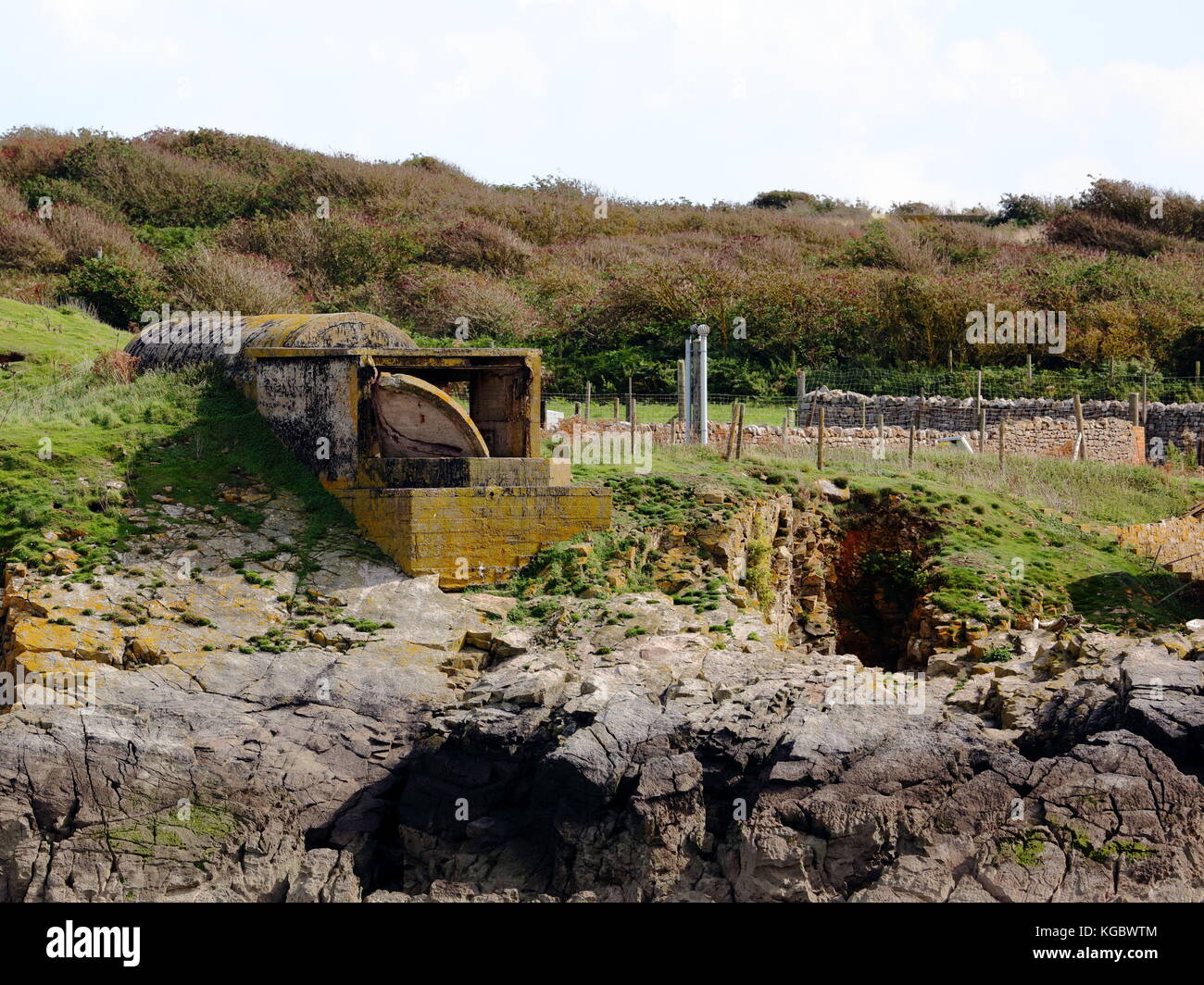 Broken down wartime lookout post adjacent to the derelict cholera ...