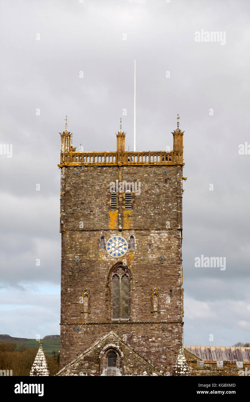 St David's cathedral tower, Pembrokeshire, Wales, UK Stock Photo - Alamy
