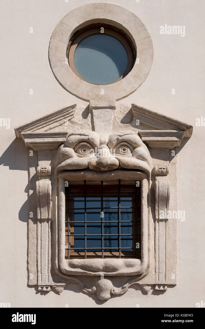 One of the Monster windows on Zuccari Palace, Rome, Italy, Europe Stock ...