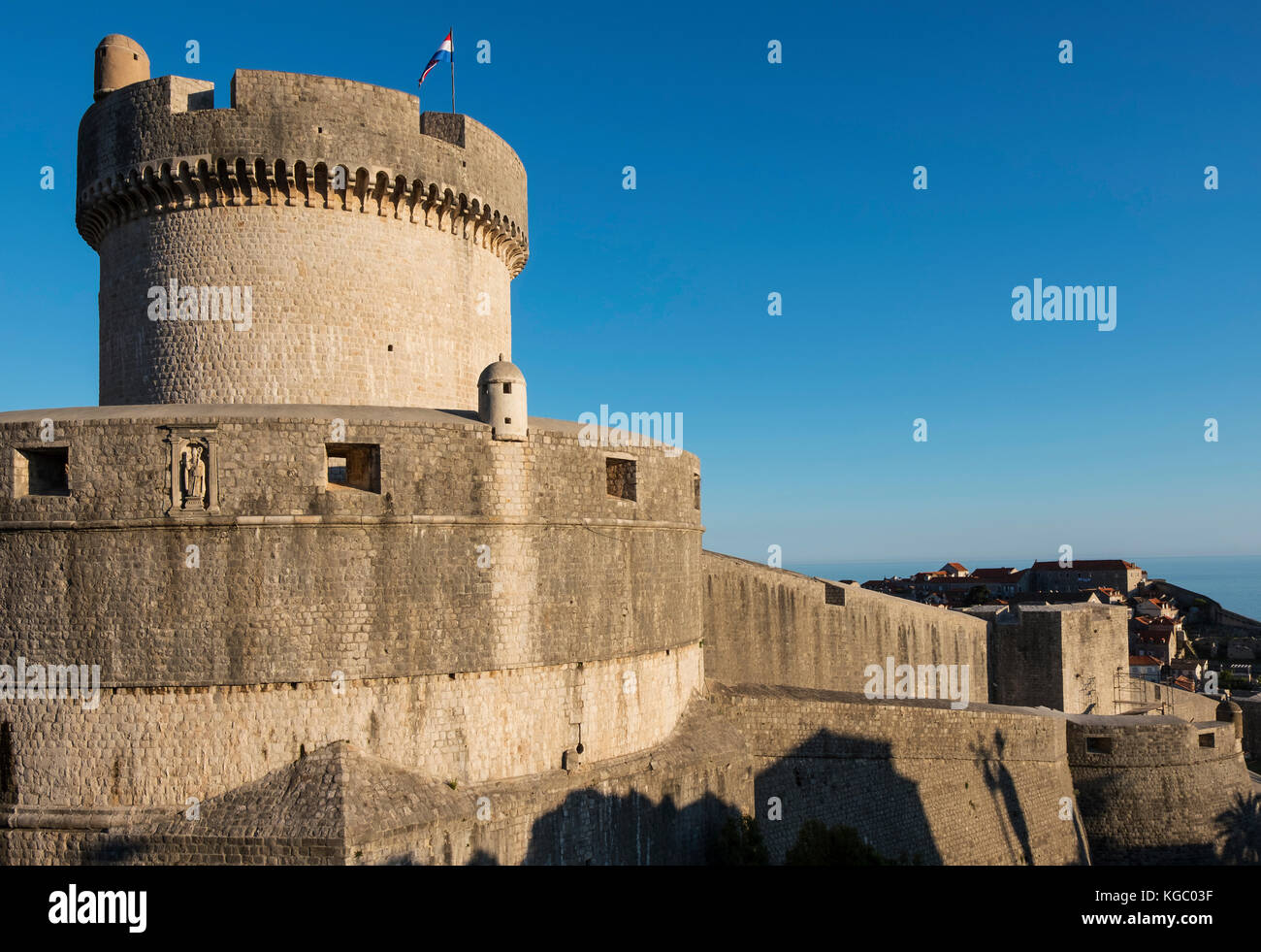 The highest point on the walls of Dubrovnik, Minceta Tower. Dubrovnik ...