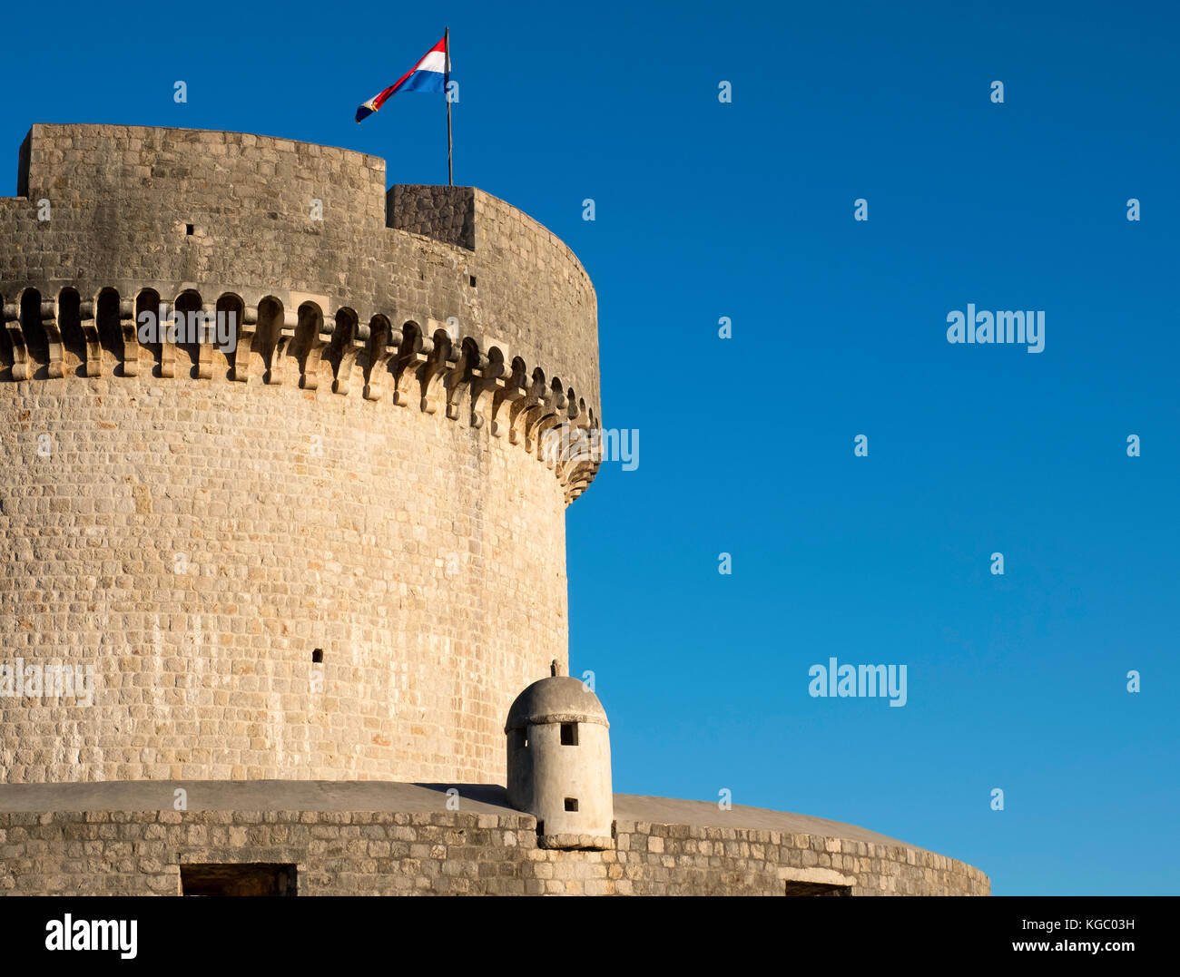 The highest point on the walls of Dubrovnik, Minceta Tower. Dubrovnik ...