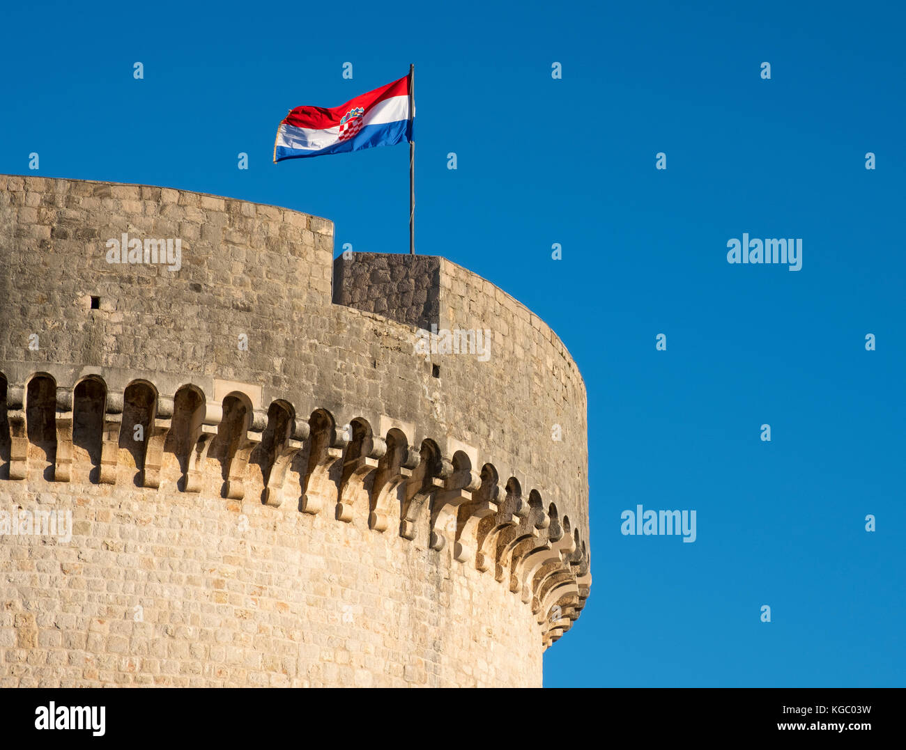 The highest point on the walls of Dubrovnik, Minceta Tower. Dubrovnik ...